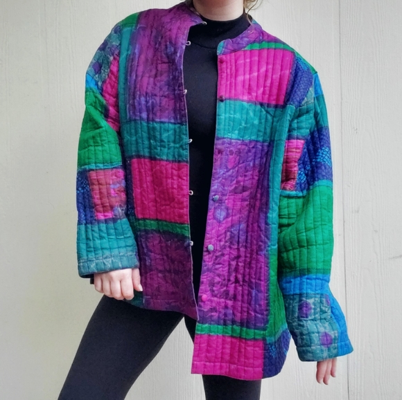 Vintage | Jackets & Coats | Vintage Quilted Jacket Reversible Purple ...